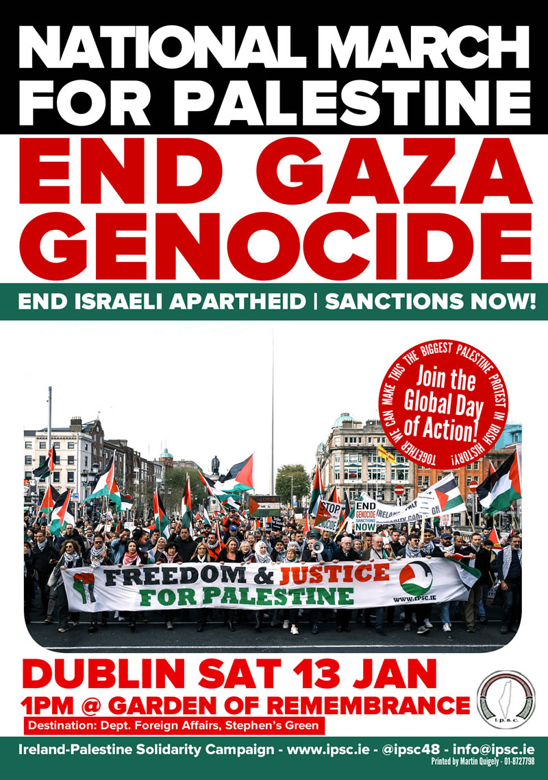 National Demonstration for Palestine -13th January - Communications ...